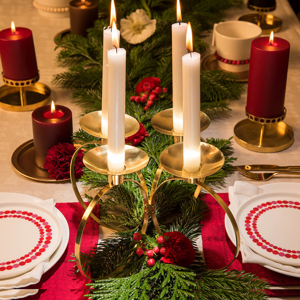 Kultatuikku-kynttilänjalka, messinki